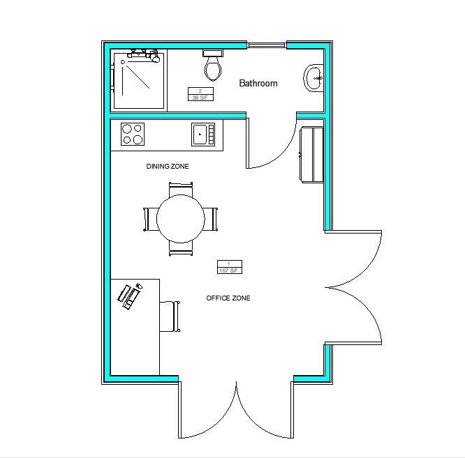 12'x18' Small Garden House Plans, Backyard Office Blueprints, Tiny ...