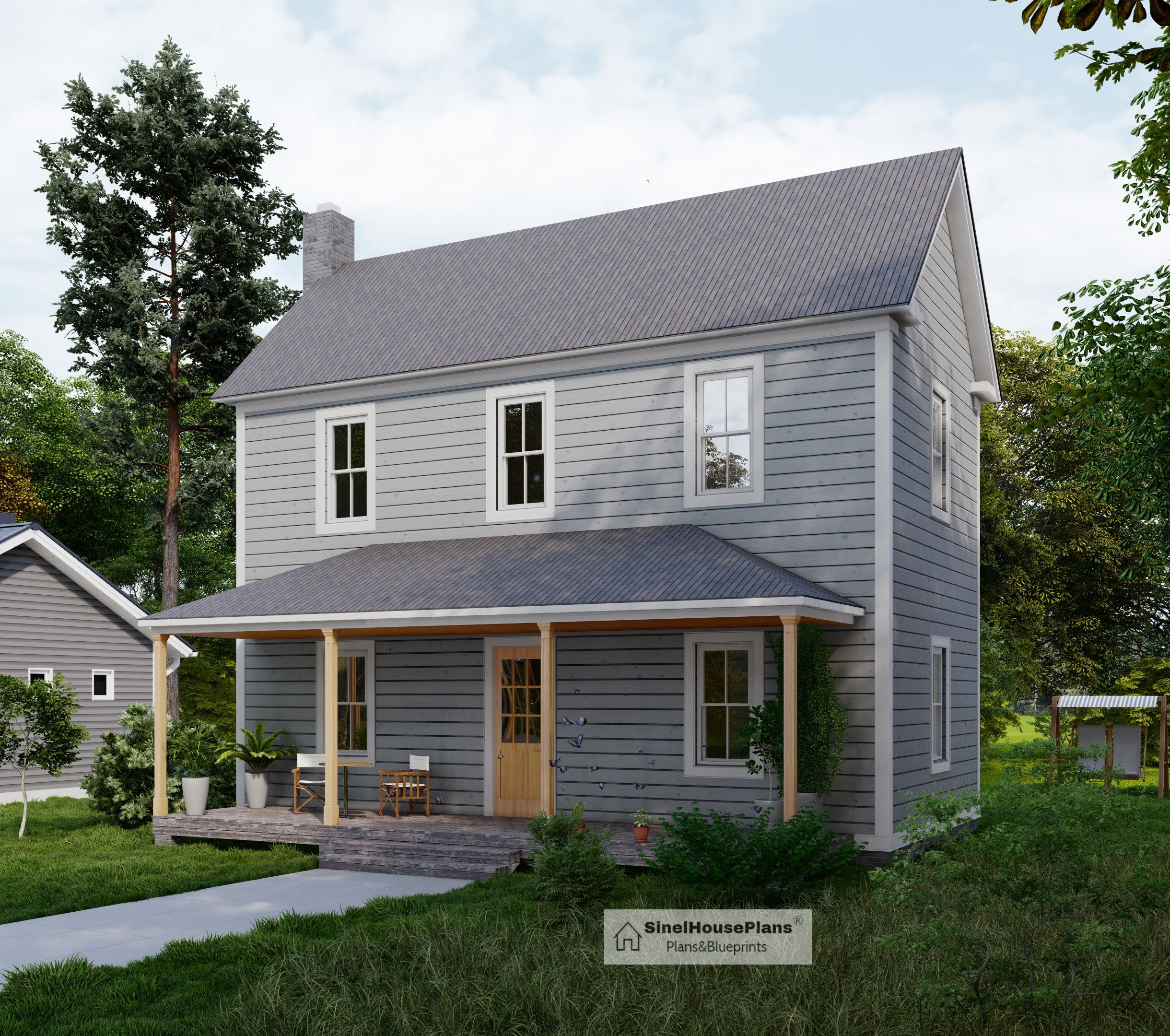 975 Ft2 House Plans,16x32 Farmhouse,2 Bedroom 2 Bathroom Building ...