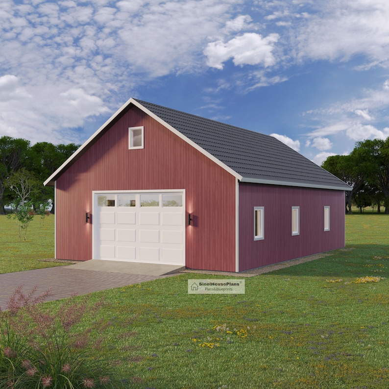 32' X 48' Post Framed Garage Plans, Pole Barn Construction ...