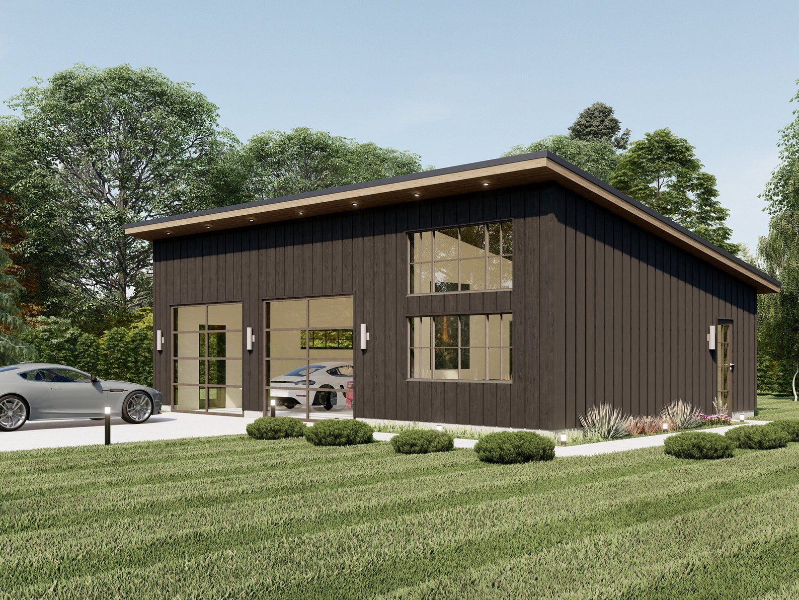 24'x36' Modern Garage Plans With Studio Apartments 2 - Etsy