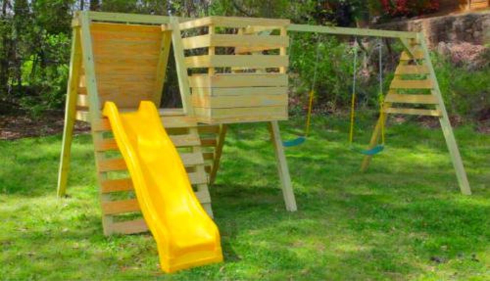 Kids Playhouse Swing Set Detailed Woodworking DIY Plans Step by Step ...