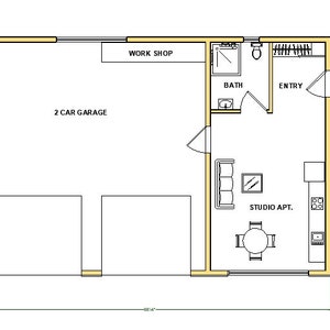 24'x36' Modern Garage Plans With Studio Apartments, 2 Car Architectural ...