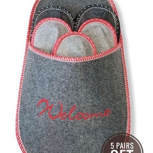 Guest Slippers set 5 Pairs Bulk Disposable Fleece Spa Indoor | Etsy