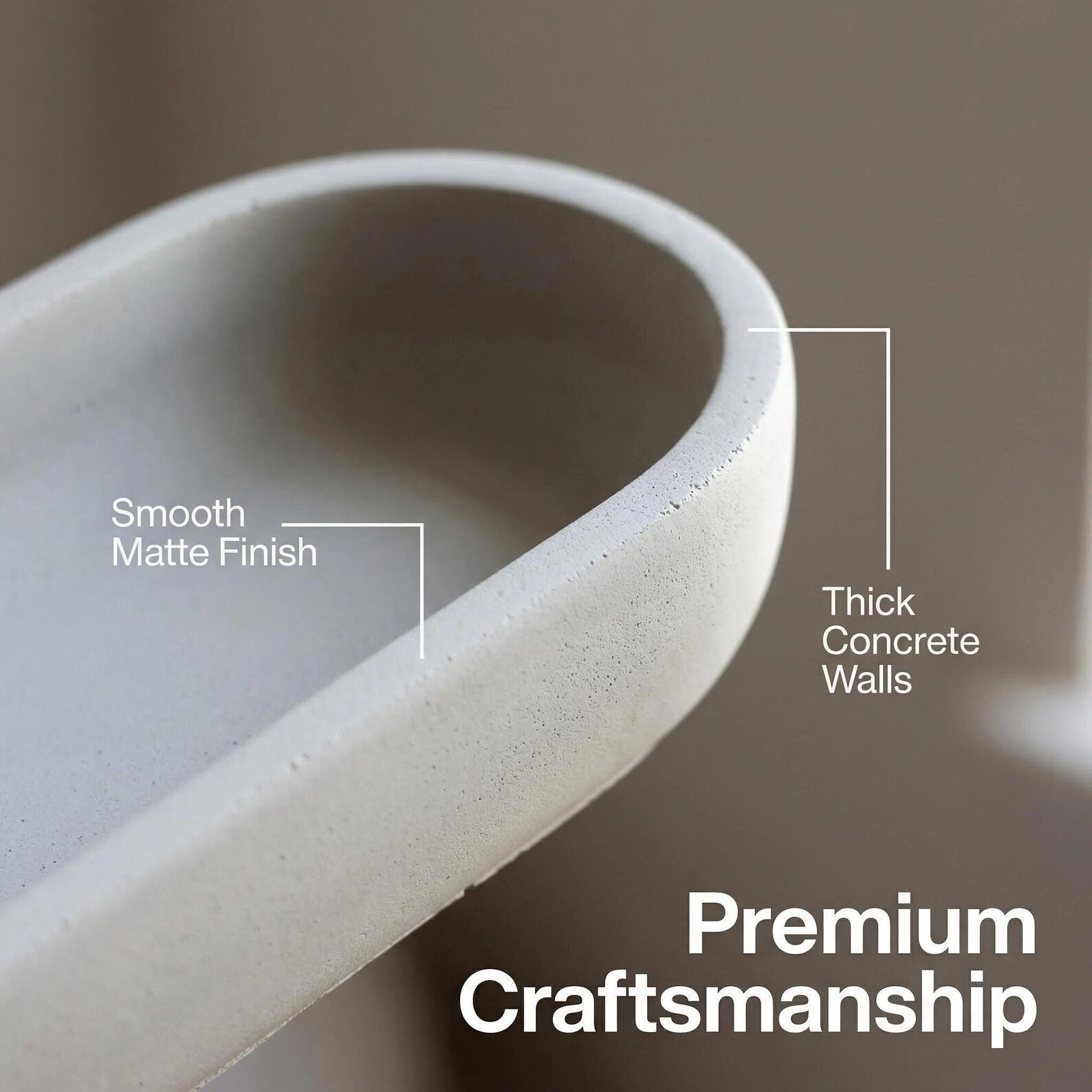Handmade Stone Tray Concrete Bowl - Versatile Cement Tray for Coffee ...
