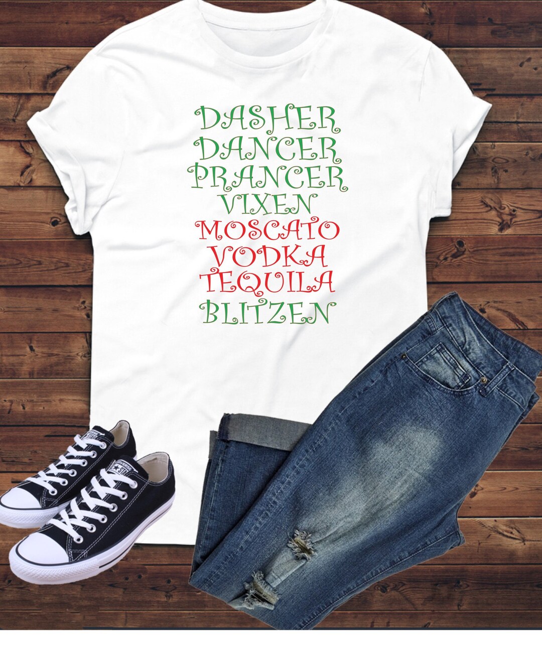 Reindeer-vodka-tequila-vixen-dancer-unisex Sizes-short Sleeve - Etsy