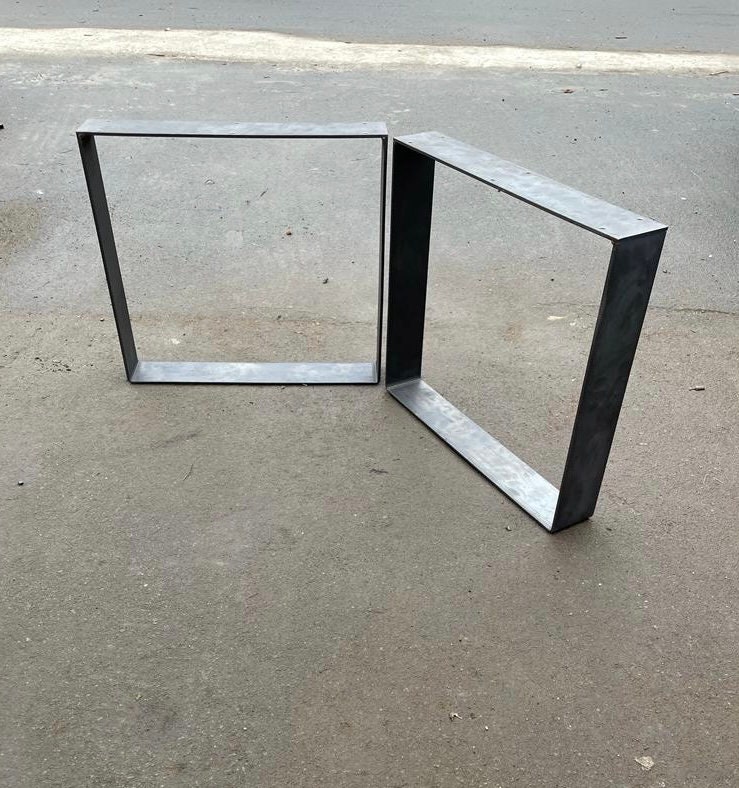 Metal Table Legs. Solid Flat Steel Industrial Style. Perfect for Dining ...