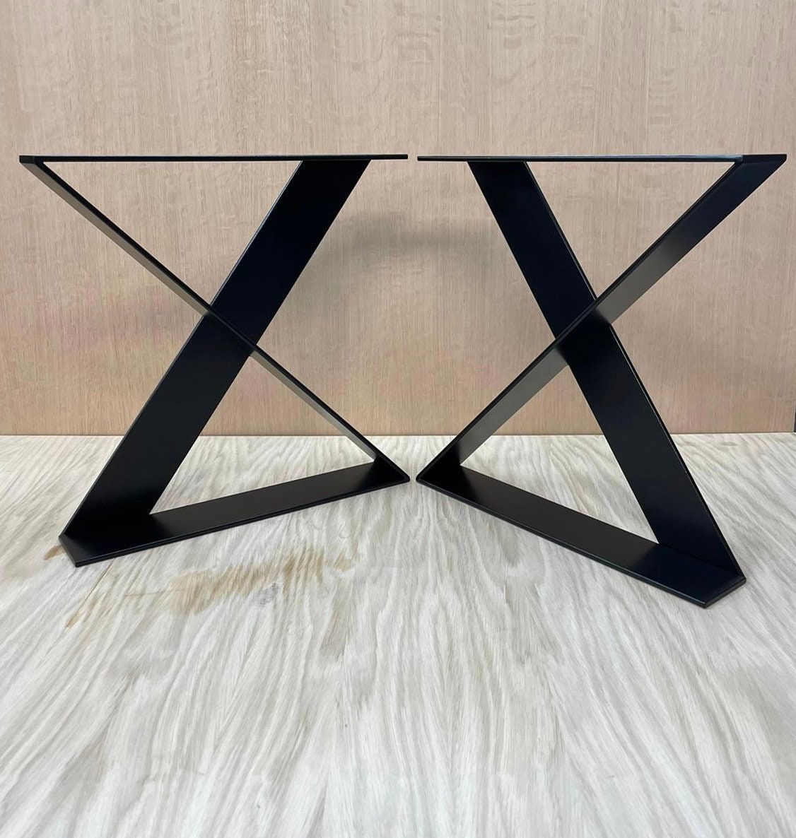 Metal Table Legs. Industrial Style. X Shape. Black Powder Coat. Desk ...