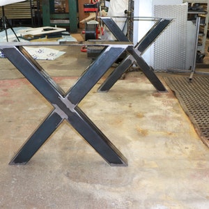 Metal Dining Table Legs. X Shape. Custom Sizing for Coffee Tables ...