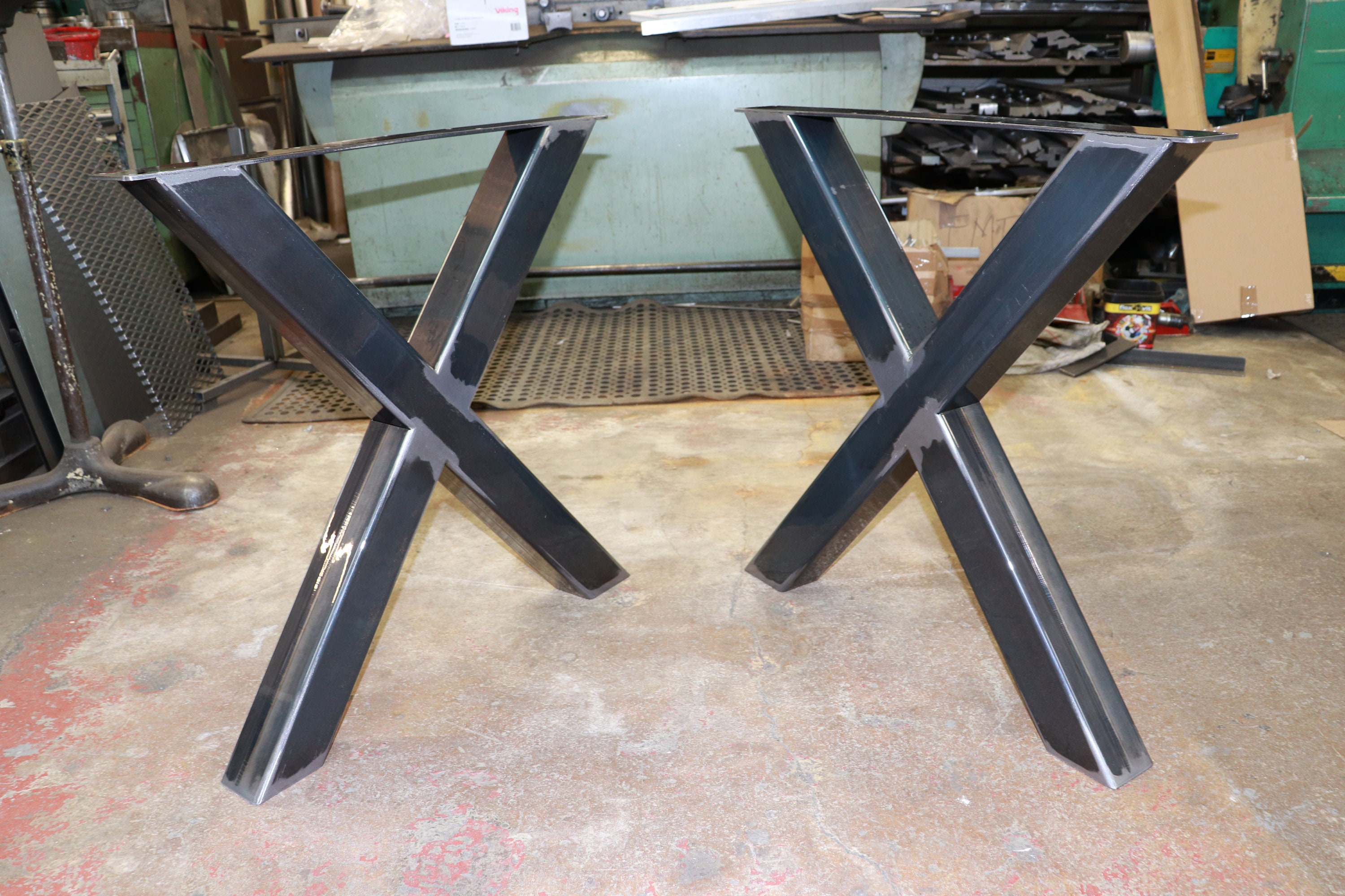 Metal Dining Table Legs. X Shape. Custom Sizing for Coffee Tables ...