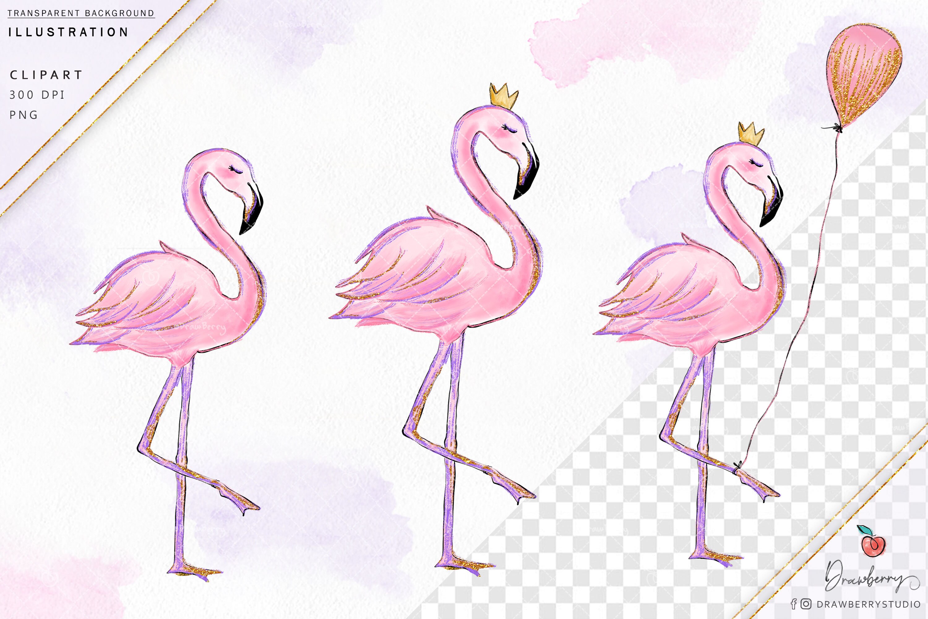 Pink Flamingo Clipart / Watercolor Flamingo Png / Tropical - Etsy