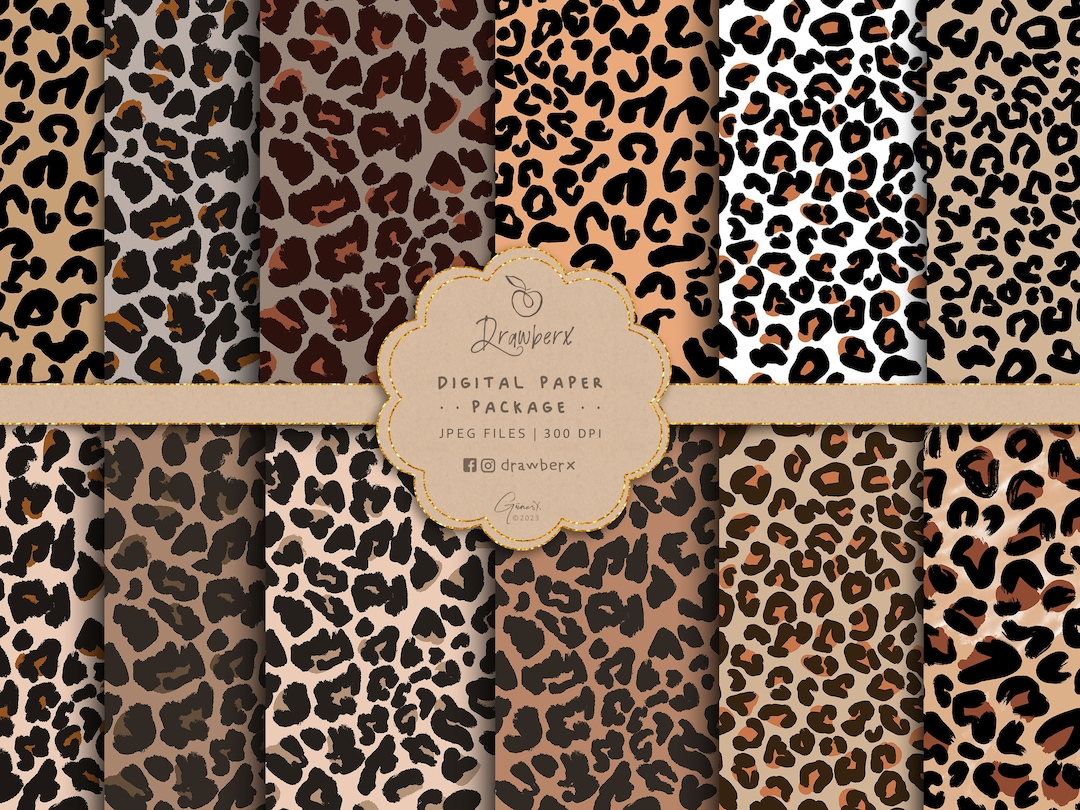 Leopard Print Digital Paper, Leopard Seamless Pattern, Cheetah Seamless ...