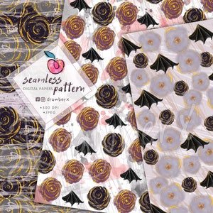 Halloween Seamless Pattern, Witch Digital Paper, Witchcraft, Feminine ...