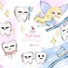 Tooth Fairy Clipart, Cute Whimsical Dental Clipart / Teeth Doodles ...