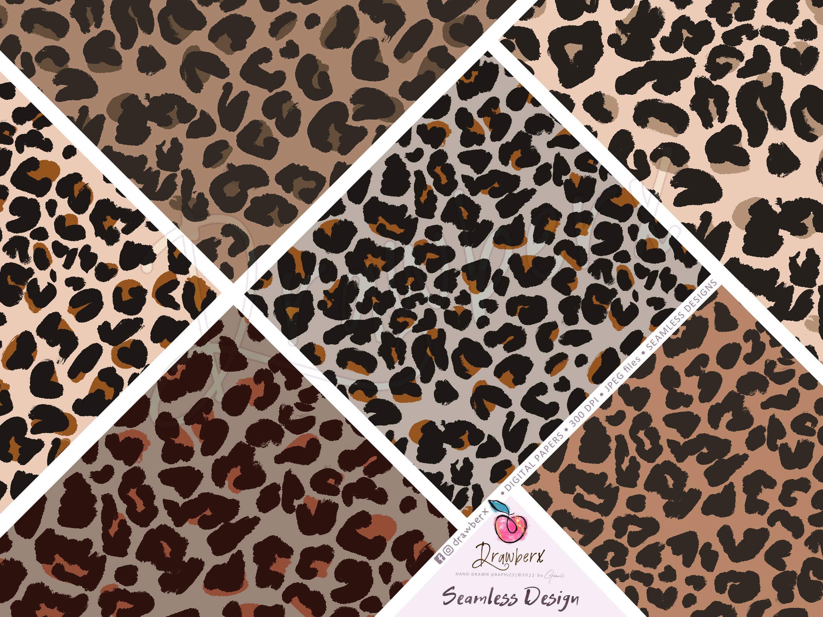 Leopard Print Digital Paper, Leopard Seamless Pattern, Cheetah Seamless ...