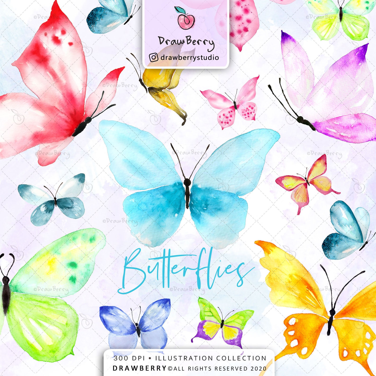 Watercolor Butterfly Clipart Hand Painted Butterflies - Etsy