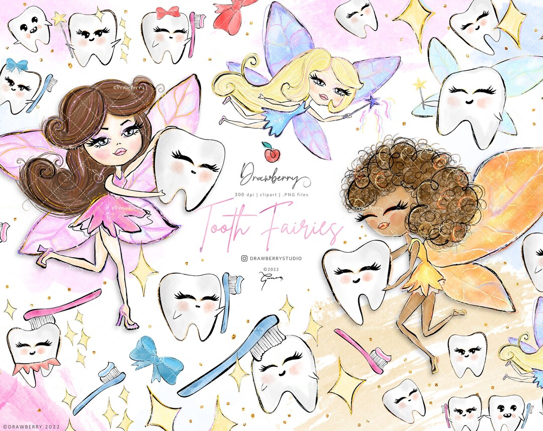 Tooth Fairy Clipart Cute Fairy Toothbrush Clipart Dentist - Etsy Singapore