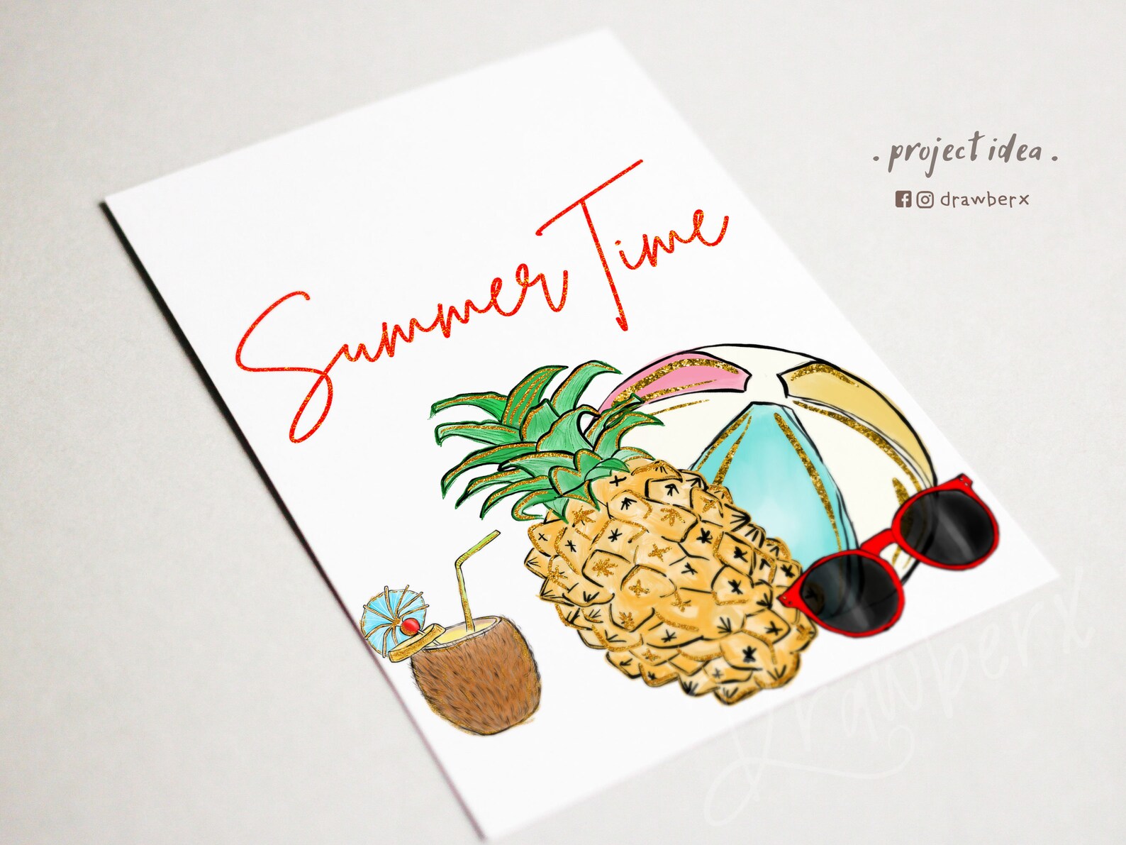 Tropical Summer Clipart, Set of Png Files, Flamingo, Toucan Taco, Luau ...