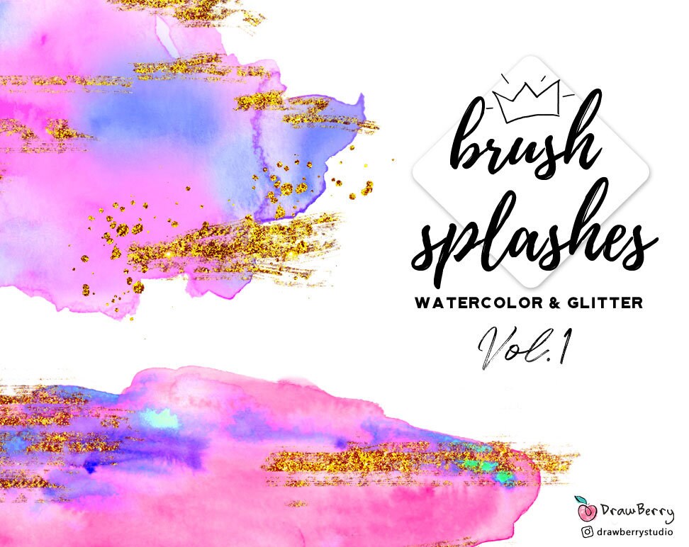 Artistic Paint Brush Strokes Clipart. Watercolor Background - Etsy