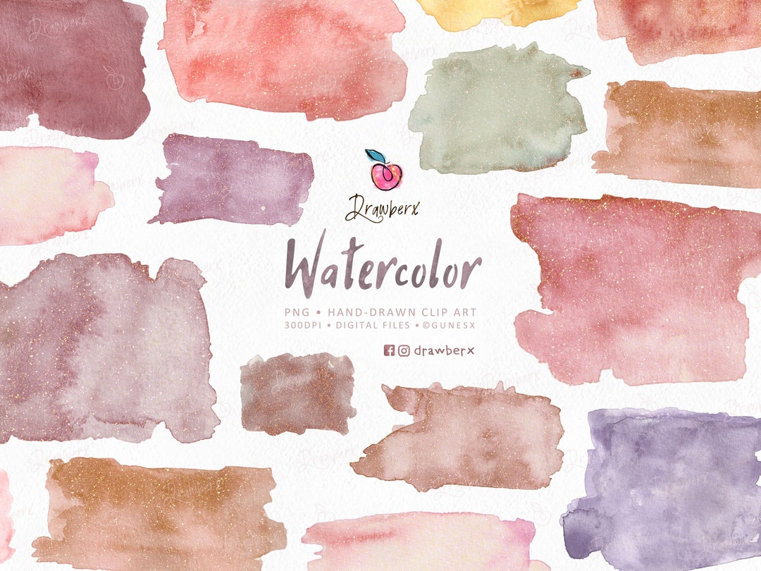 Watercolor Splatter, Background Clipart | Neutral Brush Strokes, Earthy ...