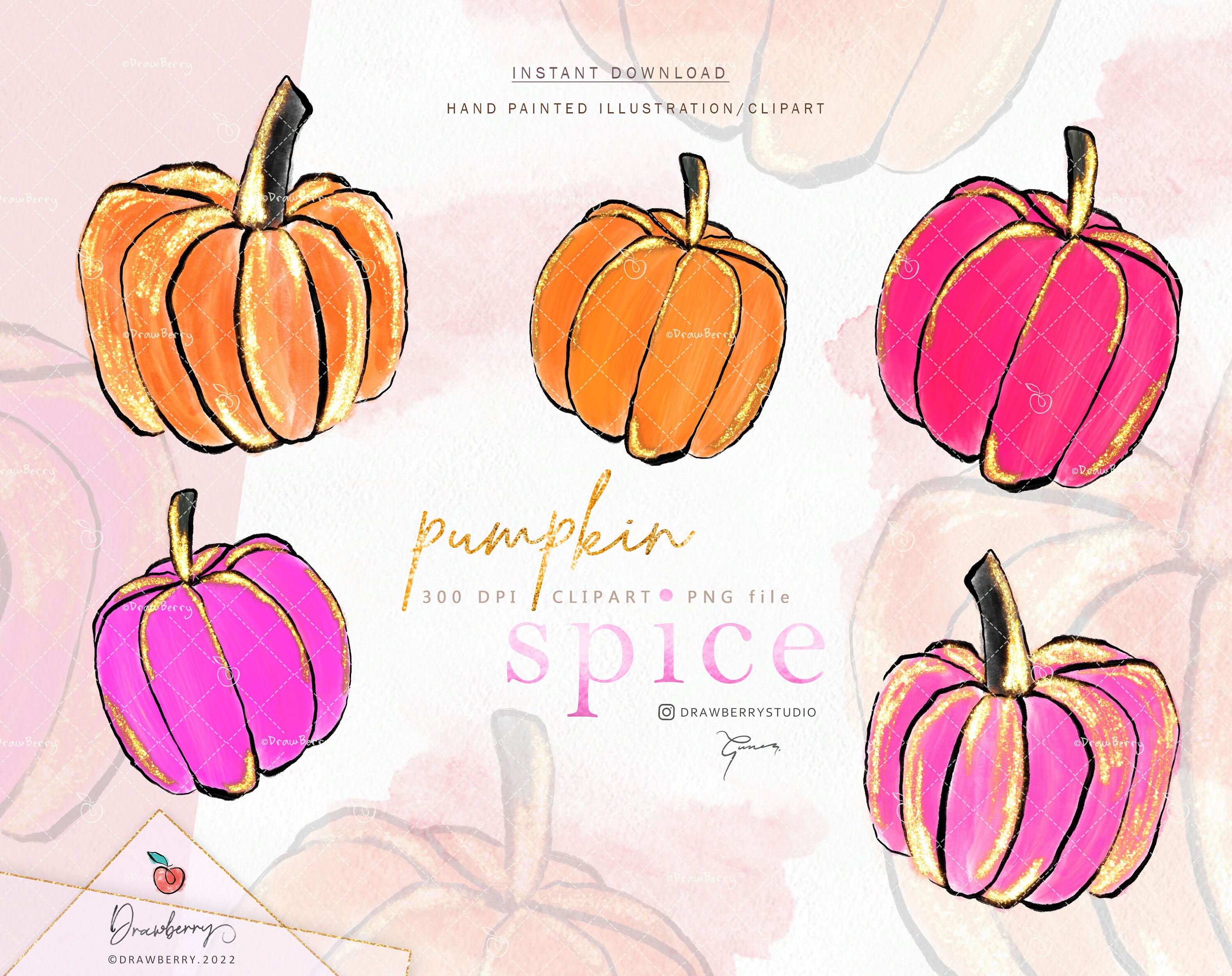 3 Pumpkins Clipart Images