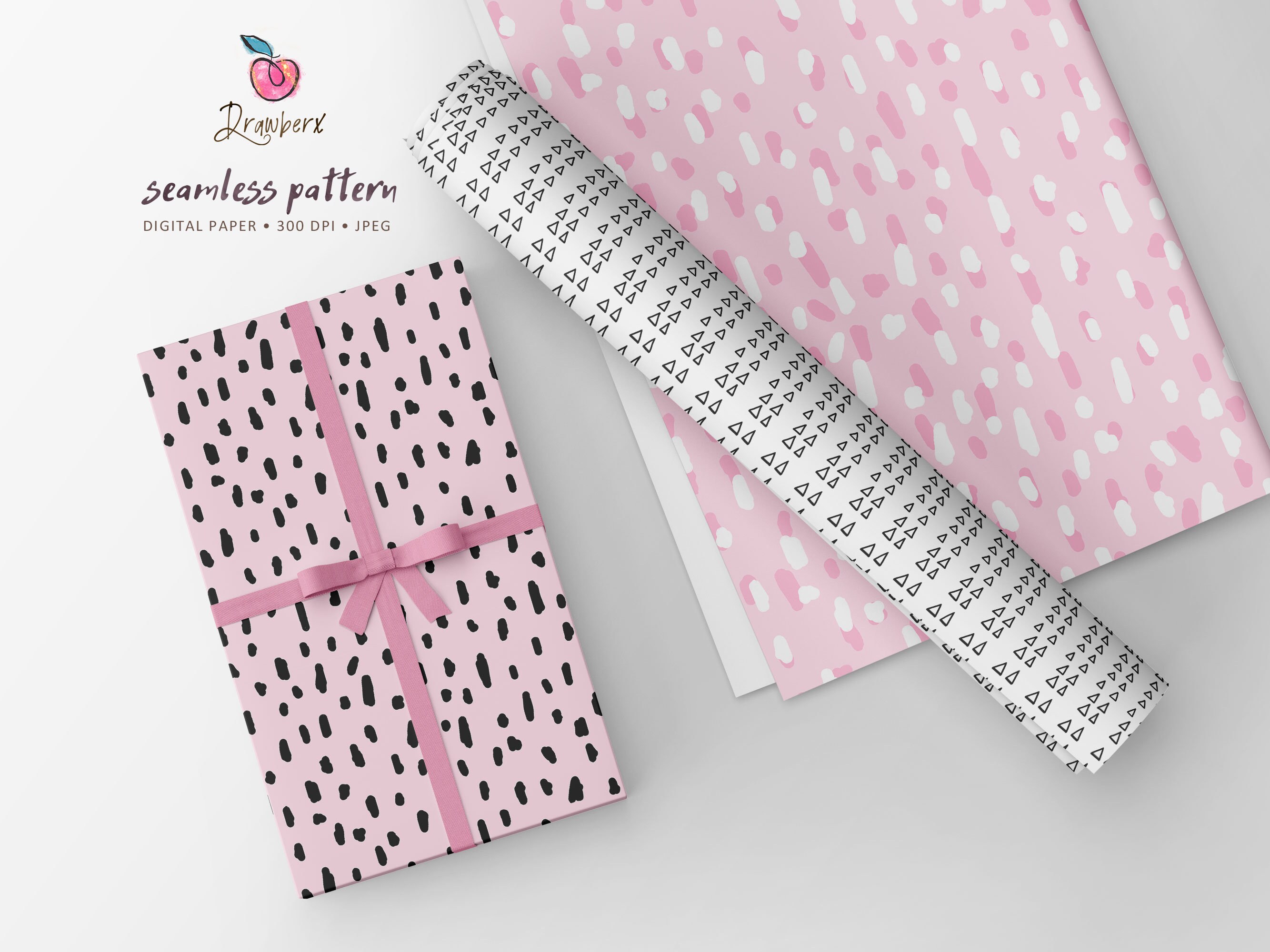 Doodle Digital Papers, Seamless Pattern, Minimal, Scribble Print, Tiny ...