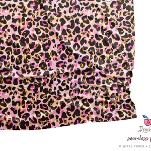 Pink Cheetah Seamless Pattern, Gold Pink Glitter, Cheetah Print ...