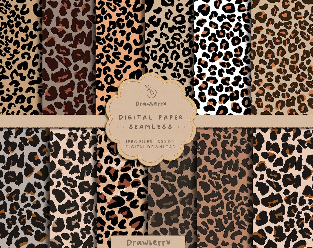 Leopard Print Digital Paper Seamless Leopard Cheetah Patterns - Etsy