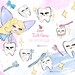 Tooth Fairy Clipart, Cute Whimsical Dental Clipart / Teeth Doodles ...