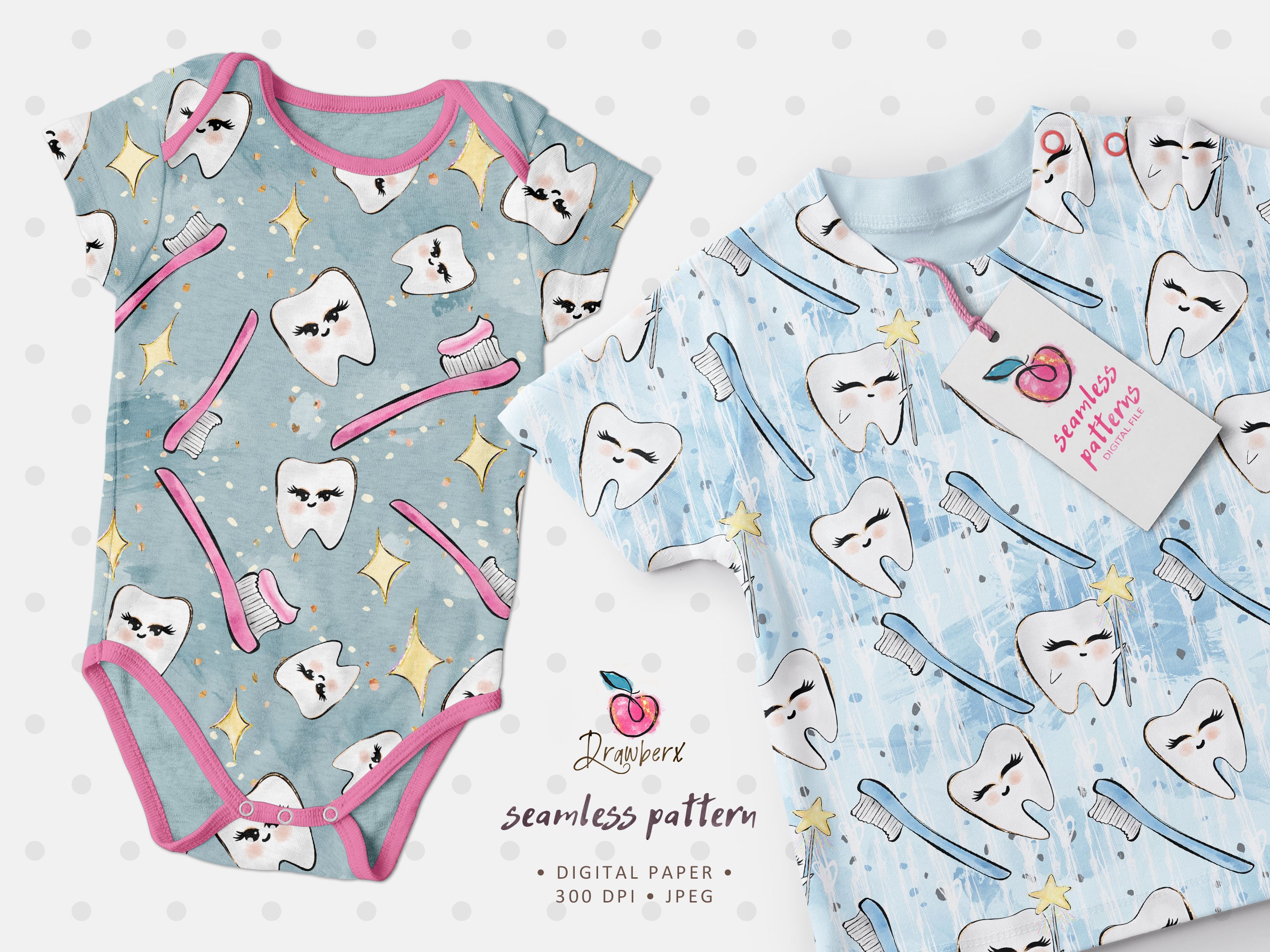 Tooth Fairy Digital Paper 6 Seamless Patterns /1st Tooth - Etsy