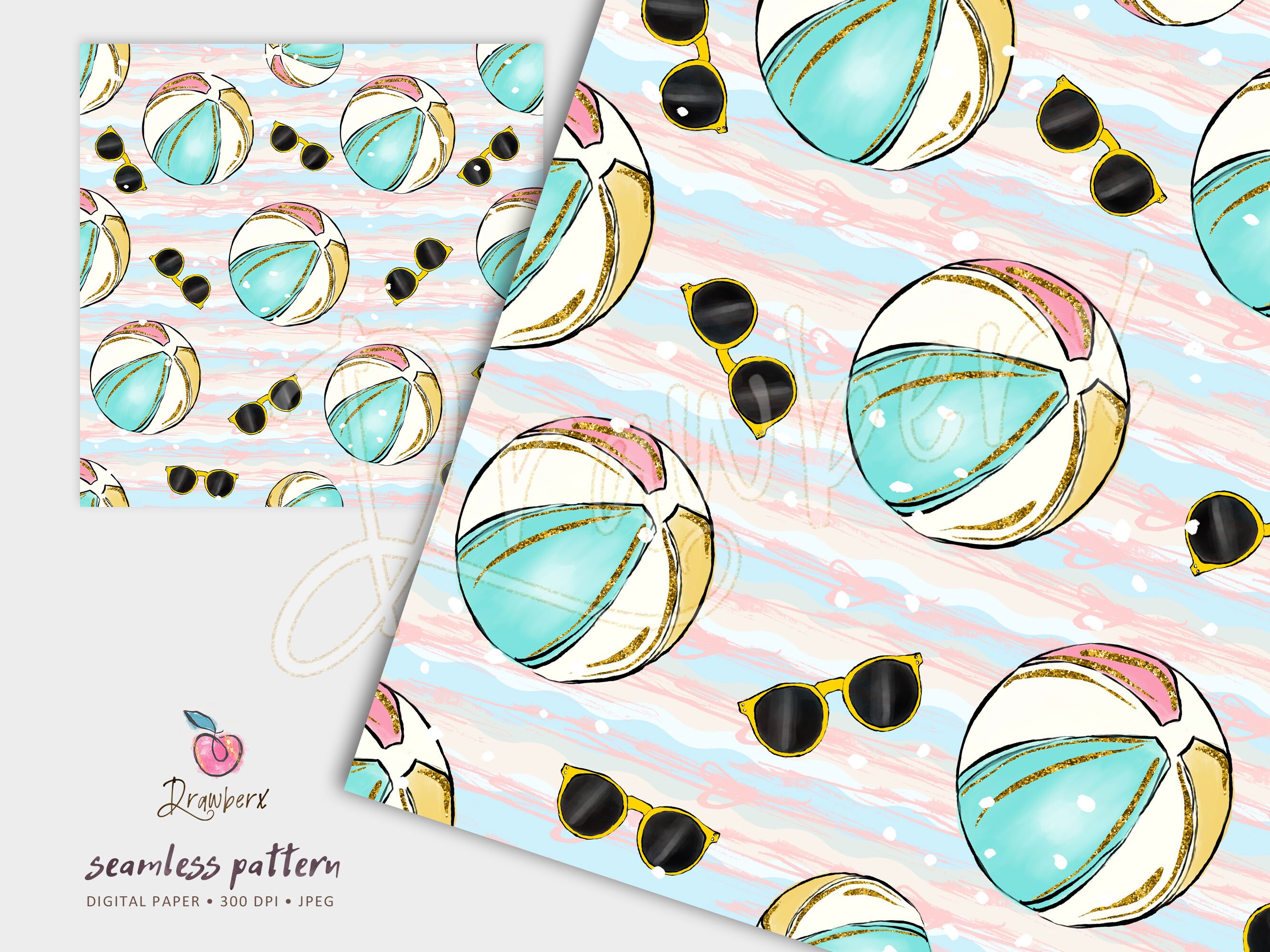 Summer Seamless Pattern / Beach Ball Kids Summer Fun Boy - Etsy