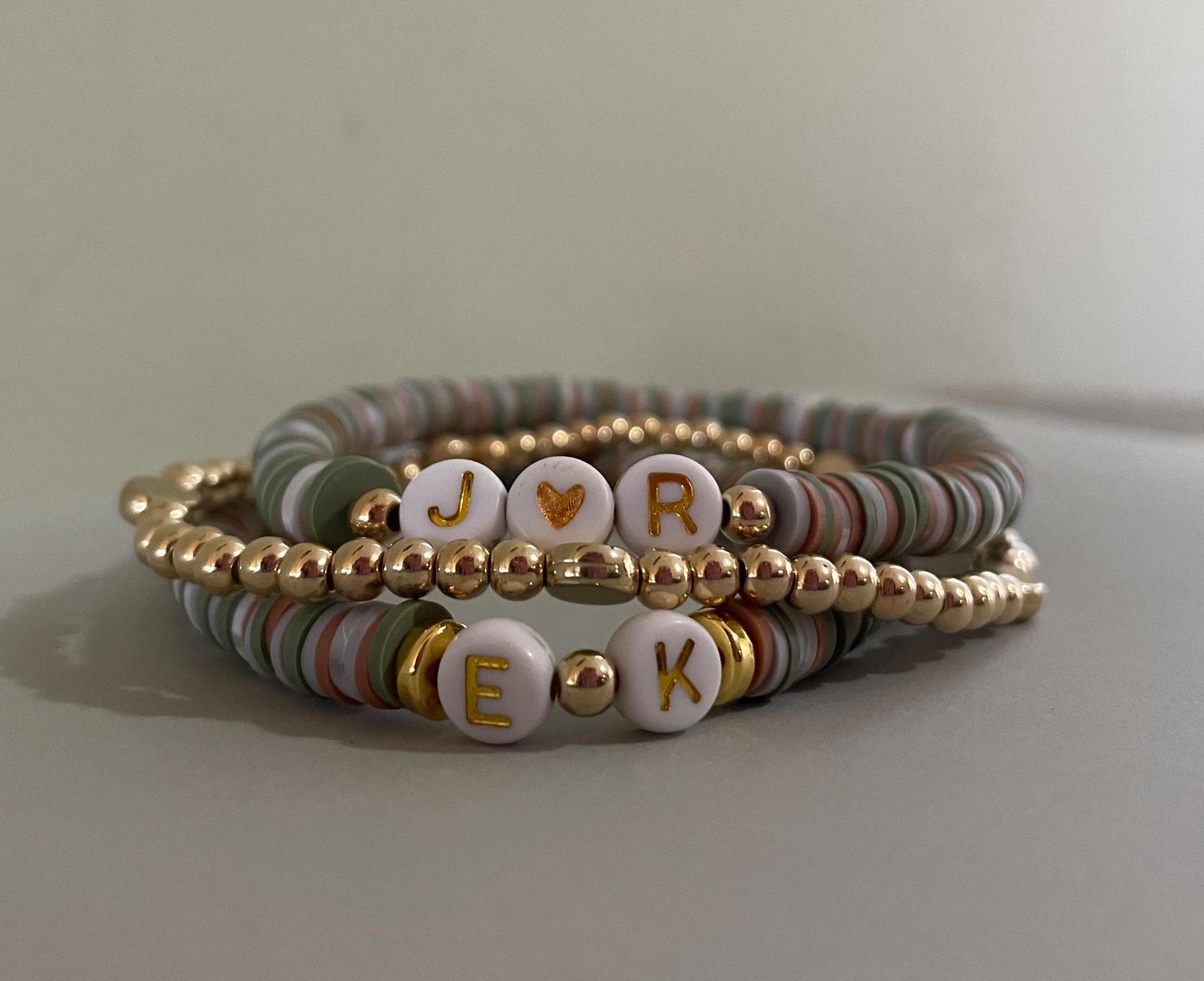 Custom Clay Bead Bracelet Set - Etsy