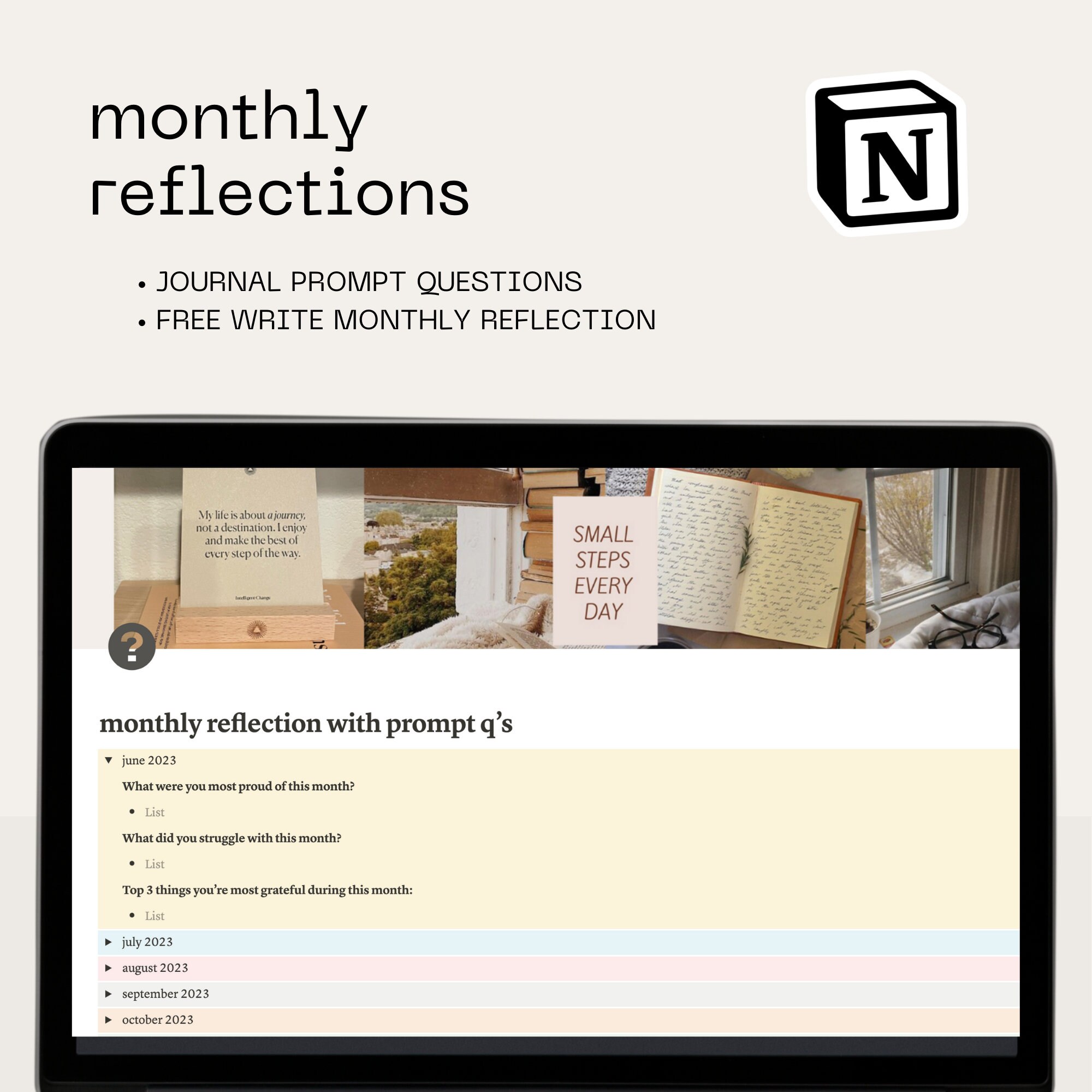 Monthly Reset Notion Template, Notion Templates, Monthly Goals and ...