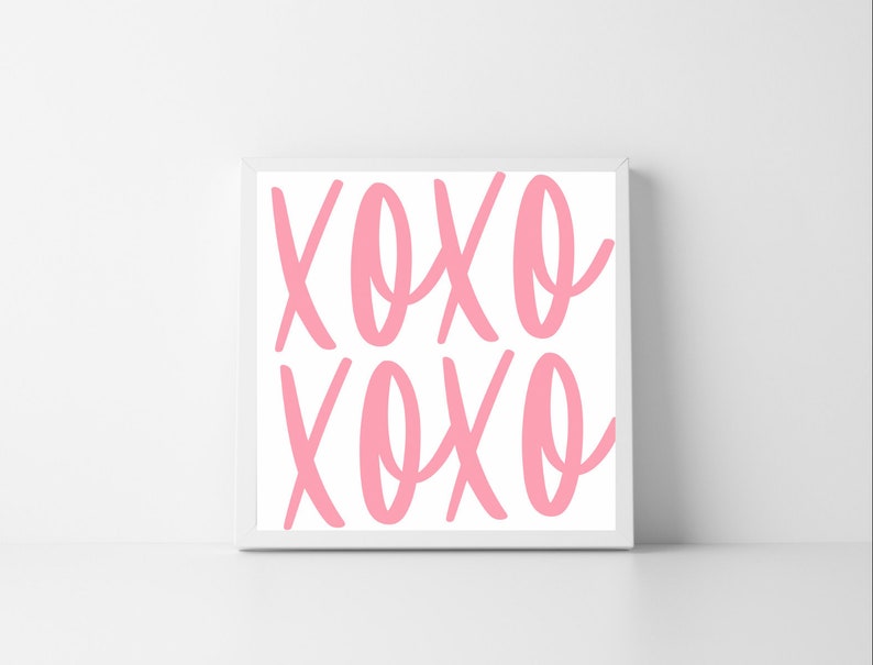 Xoxo Valentines Day Printable, Valentines Art, Pink Xoxo Wall Art ...