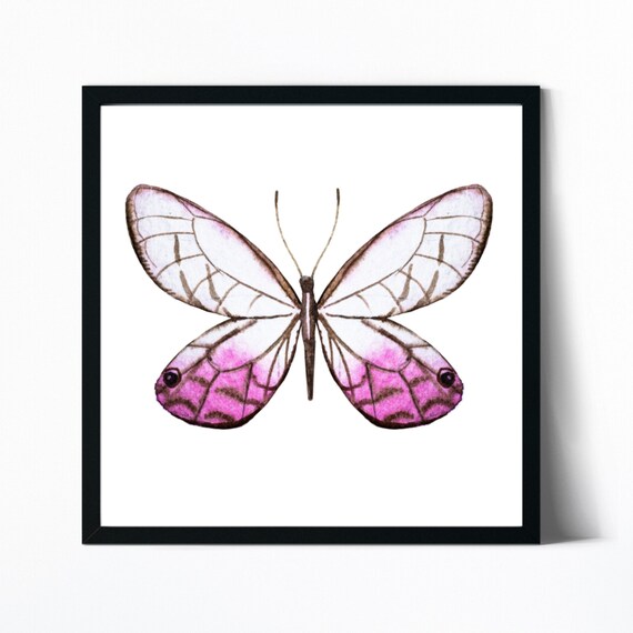 Pink Butterfly Print Butterfly Printable Digital Art Girls - Etsy