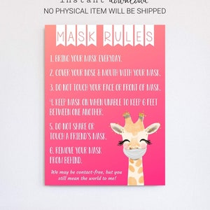 Classroom Mask Poster, Mask Rules, Pandemic School Poster, Pandemic ...