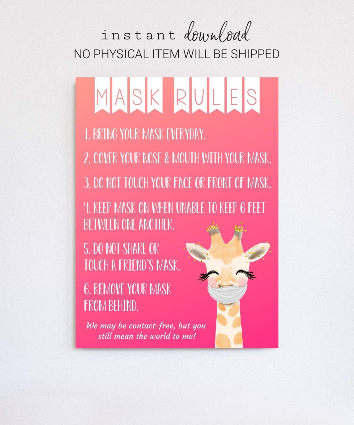 Classroom Mask Poster Mask Rules Pandemic School Poster - Etsy