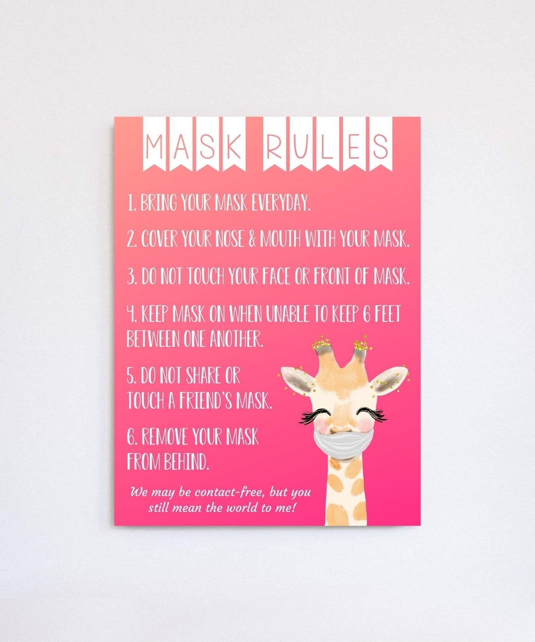 Classroom Mask Poster, Mask Rules, Pandemic School Poster, Pandemic ...