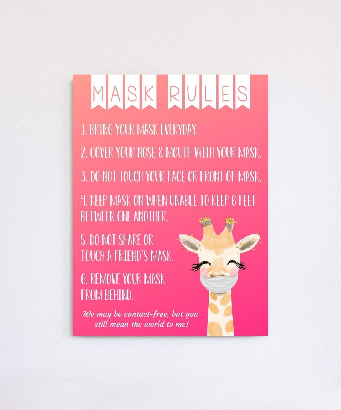 Classroom Mask Poster Mask Rules Pandemic School Poster - Etsy