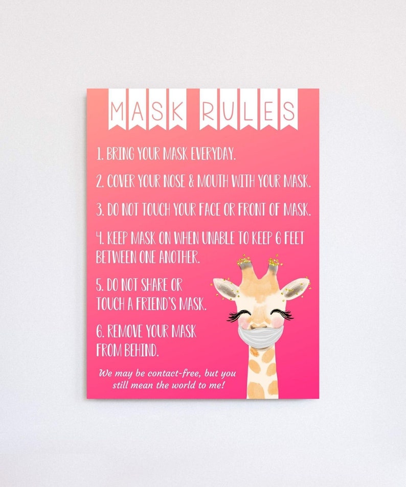 Classroom Mask Poster Mask Rules Pandemic School Poster - Etsy