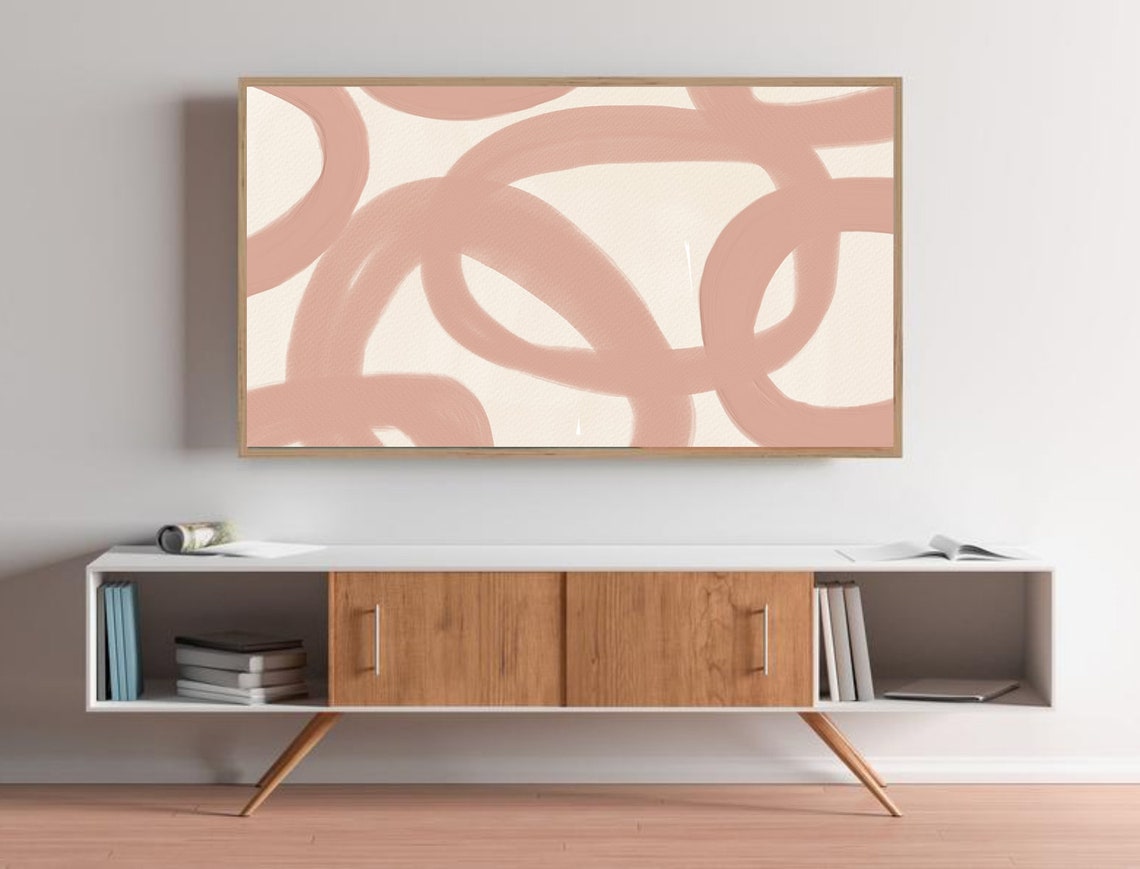 Beige Abstract Samsung Frame TV Art Modern Digital Art Frame - Etsy