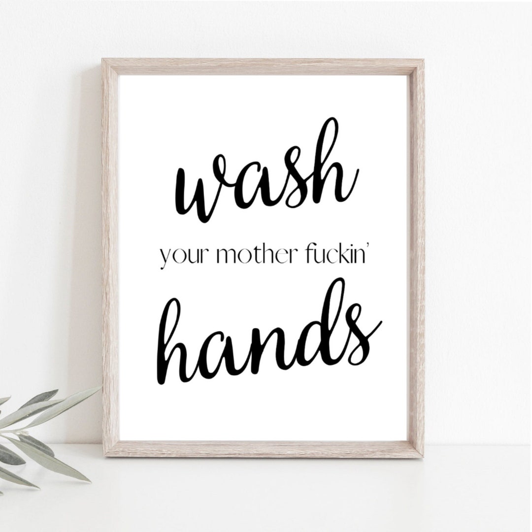 Wash Your Hands Printable Wall Art, Bathroom Printable Wall Art - Etsy
