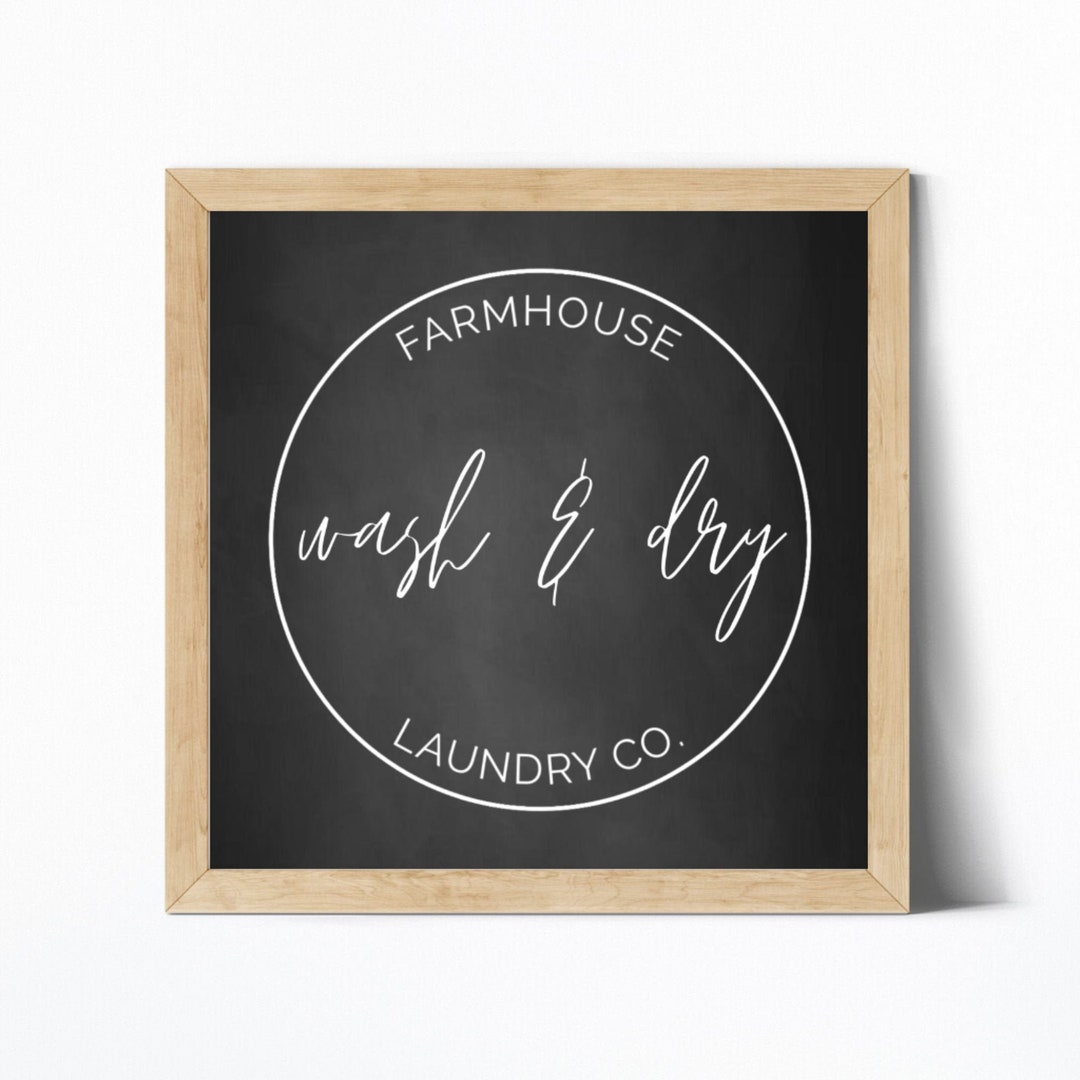 Wash and Dry Farmhouse Laundry Sign, Laundry Room Decor, Farmhouse ...
