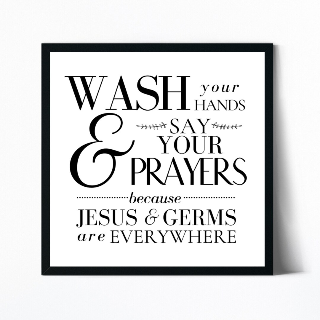 Wash Your Hands and Say Your Prayers Sign, Wash Your Hands Sign - Etsy