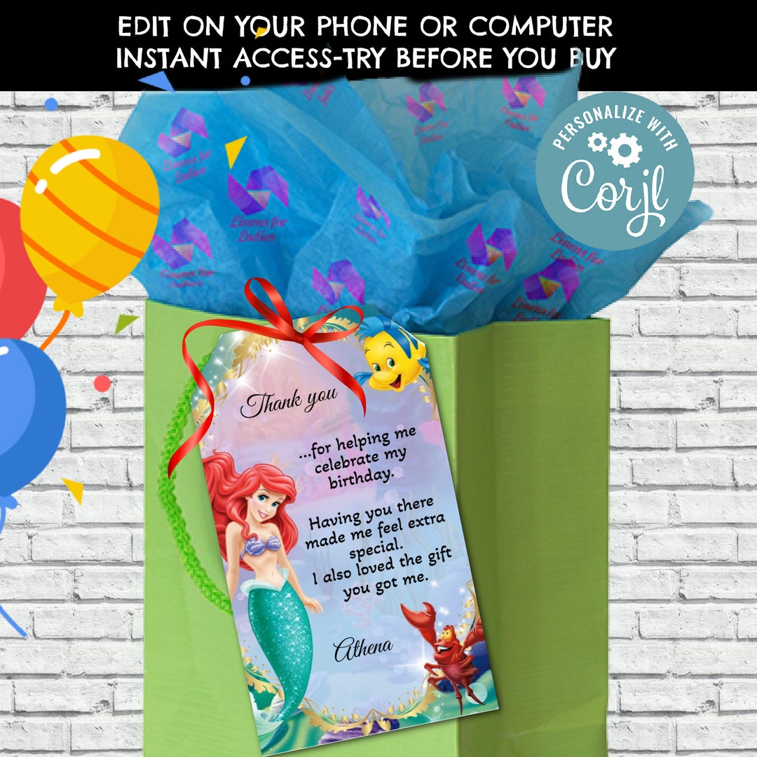 Mermaid Favor Tag, Mermaid Gift Tag, Mermaid Tag, Mermaid Favor Tag ...