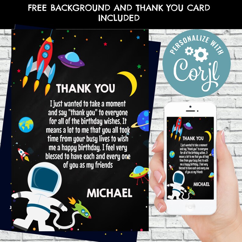 EDITABLE Outer Space Birthday Invitation Planets Rocket Ship - Etsy