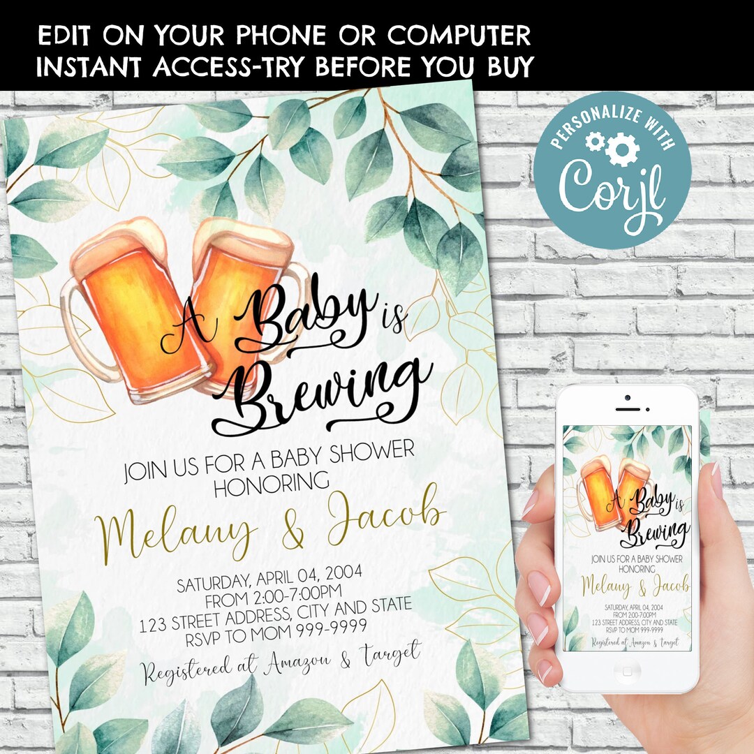 Baby Shower Invitation, Beer Baby Shower Invitation, Beer Baby Shower ...