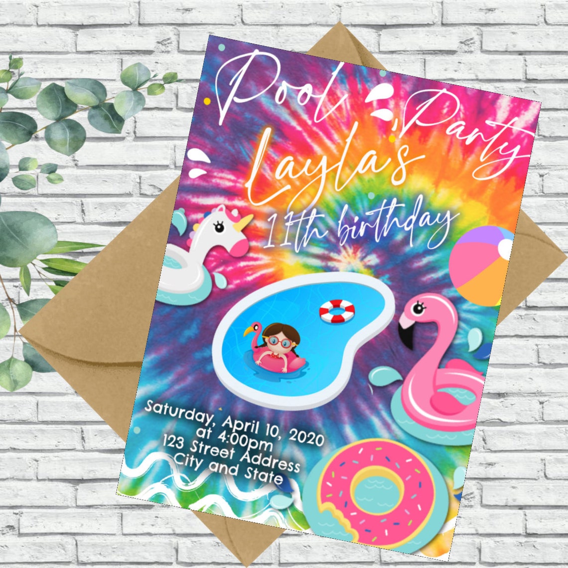 Pool Birthday Invitation Pool Invite Pool Birthday Party - Etsy
