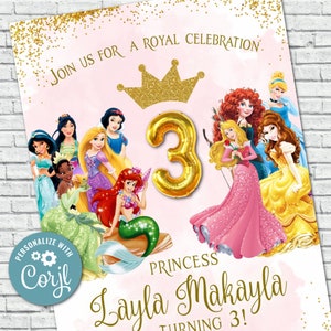 Snow White Birthday Invitation, Belle Invite, Princess Birthday Party ...