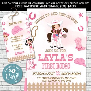 EDITABLE Girl Rodeo Birthday Invitation Rodeo Party Invite Rodeo ...