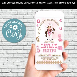 EDITABLE Girl Rodeo Birthday Invitation Rodeo Party Invite Rodeo ...
